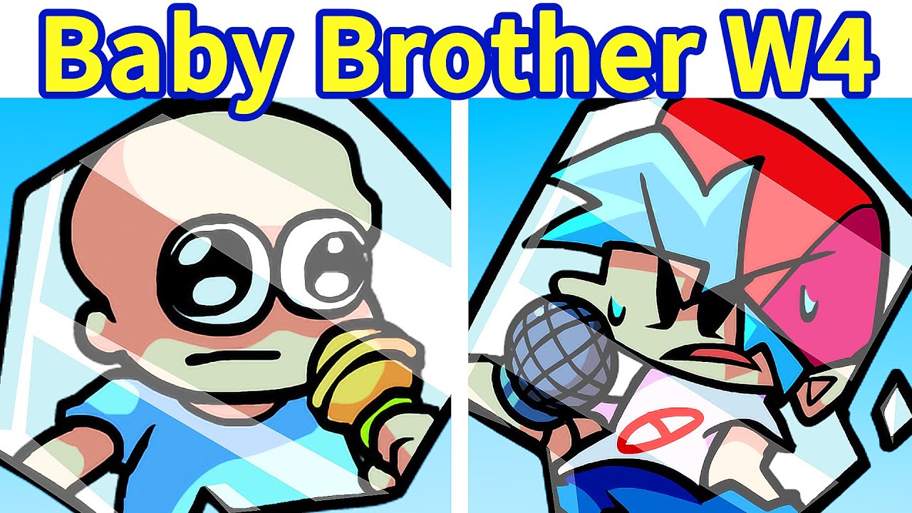 Friday Night Funkin': V.S Baby Blue Brother Week 4 FULL WEEK + Cutscene ...