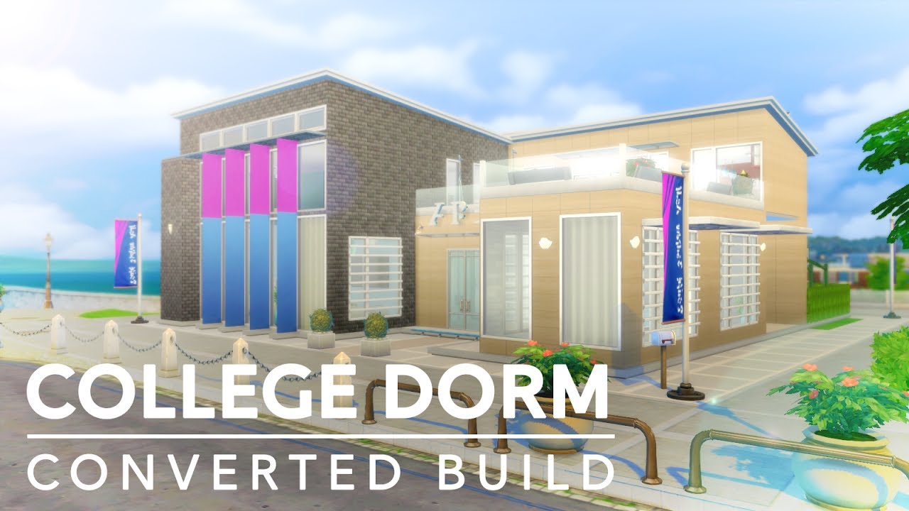 College Dorm | Converted Speed Build | Sims 4 (No CC) - YouTube