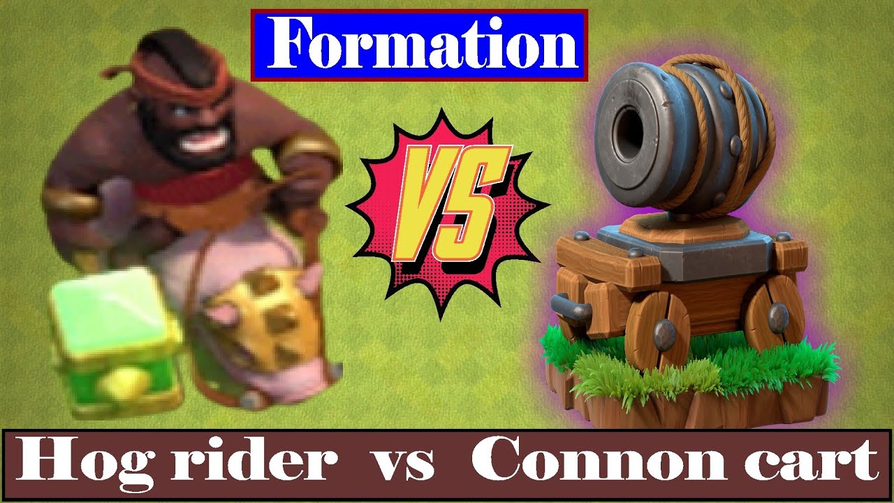 New hog rider transformation vs max level cannon cart| #coc_ sour # ...