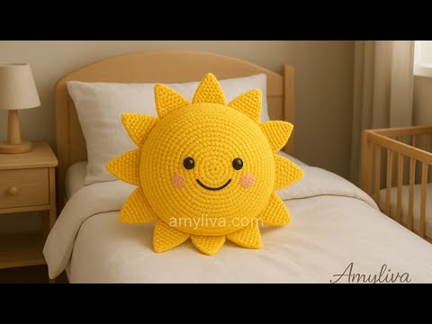 ☀️ Amigurumi Sun Pillow Tutorial | Handmade Crochet Kids’ Room Decor 🌼