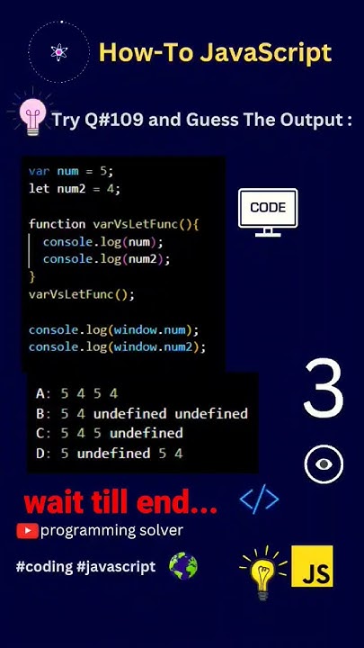 How To Code Javascript Q109 Try Solve And Guess The Output Shorts Coding Programming 6536