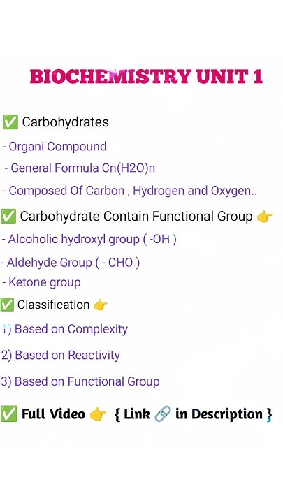 Biochemistry Unit 1 Short Notes 😱 - YouTube