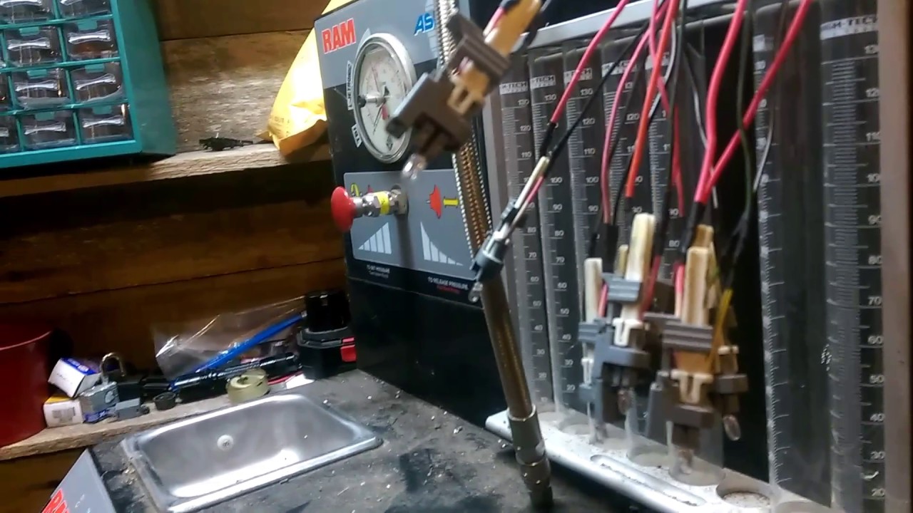 Asnu injector flow bench testing - YouTube