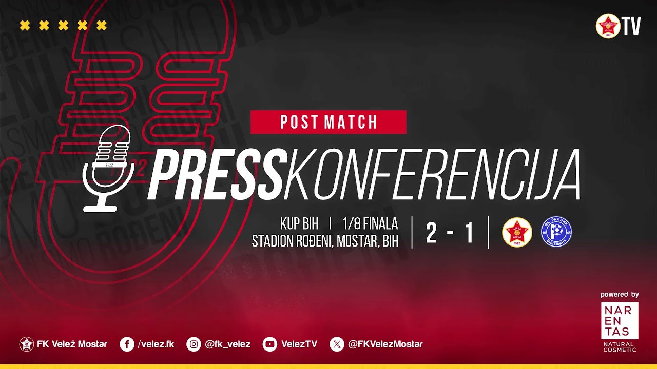 🔴 LIVE I PRESS I 08/02/2025 I FK Velež - FK Radnik 2:1 I Kup BiH 1/8 finala - YouTube