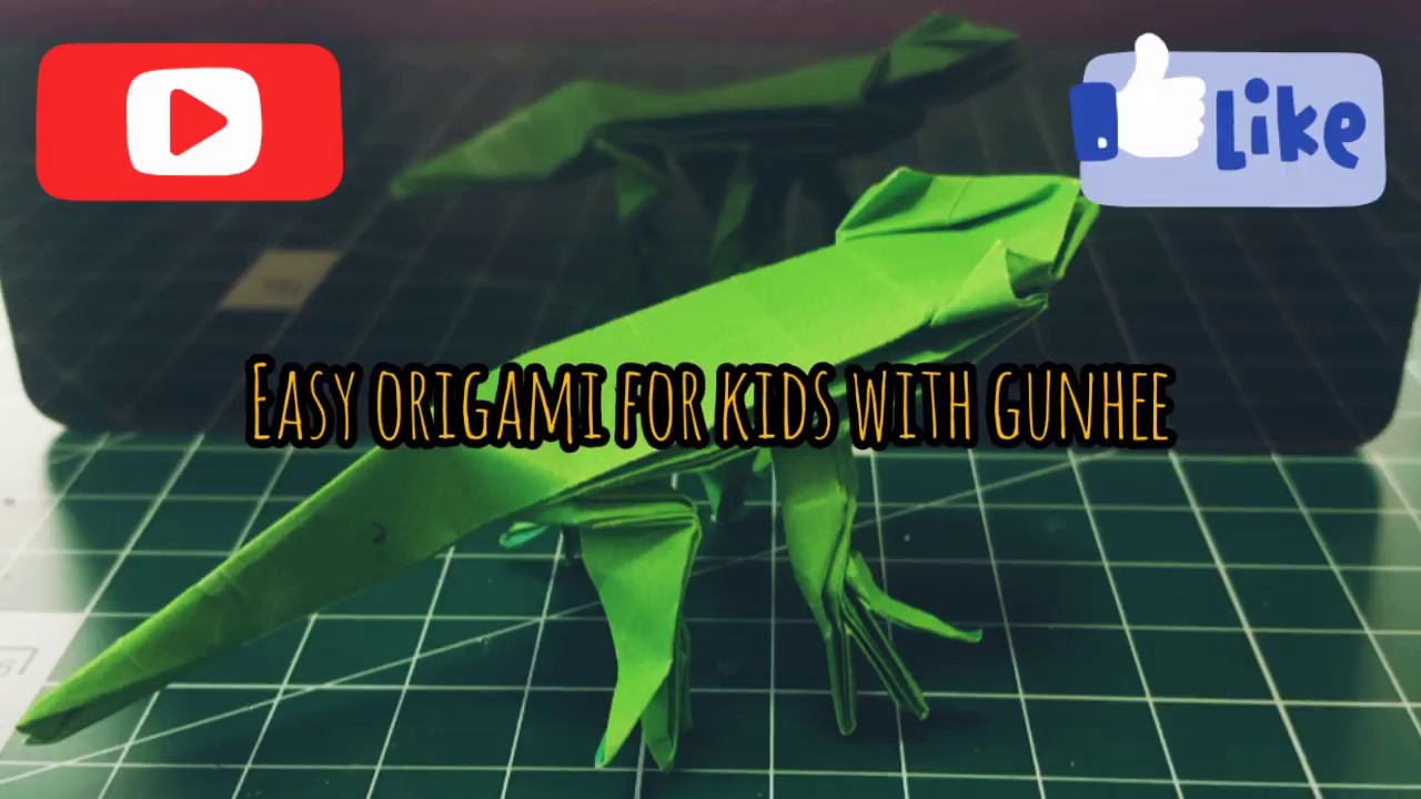 Easy Origami for Kids |Reptiles and Amphibians| Frogs (꼬리 달린 개구리 종이접기 ...