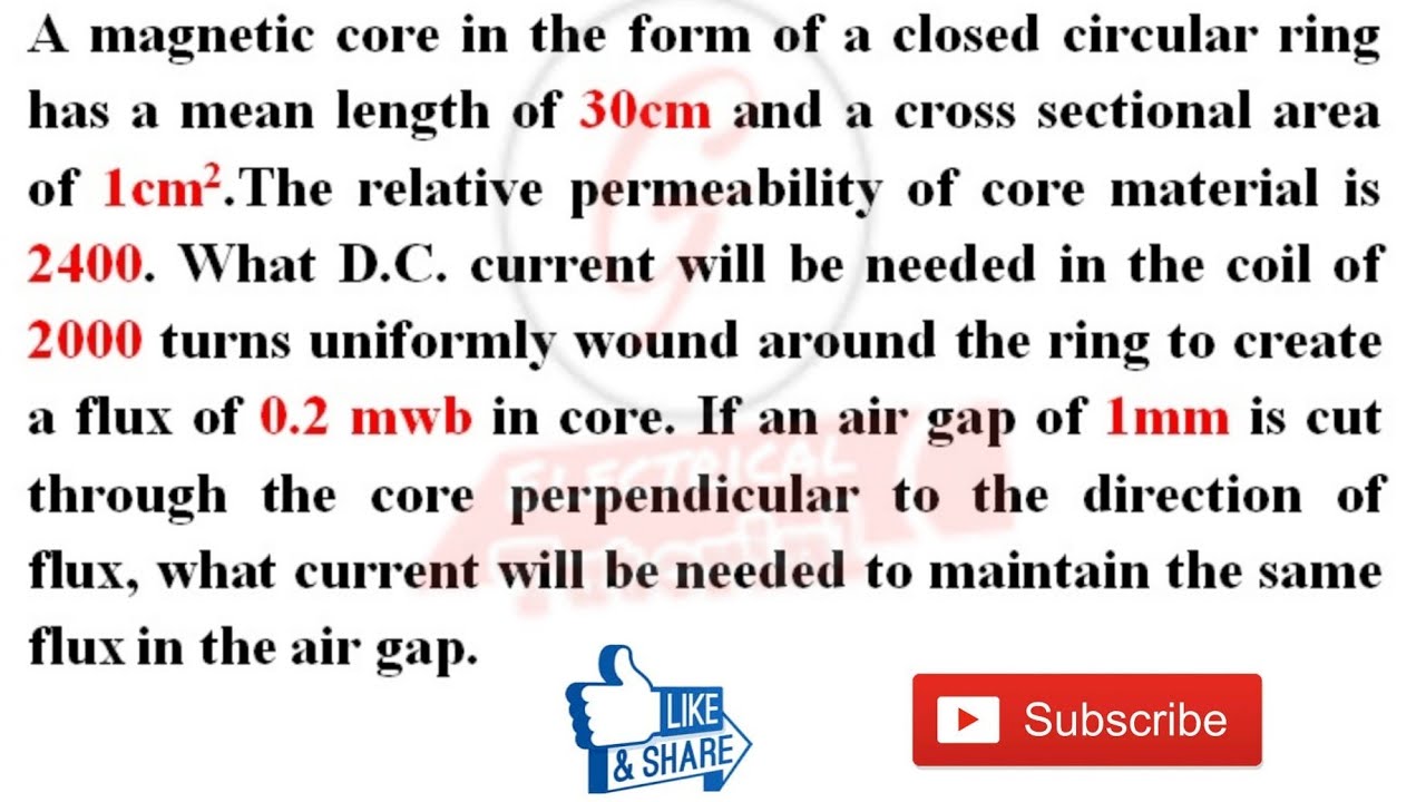 14. Calculation of Current With & Without Air Gap in Circular Magnetic ...