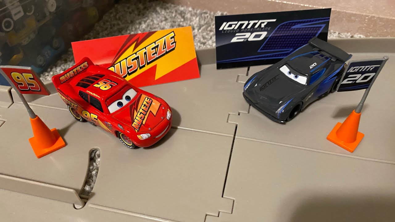 Disney Pixar Cars Rust-Eze Lightning McQueen and Jackson Storm ...