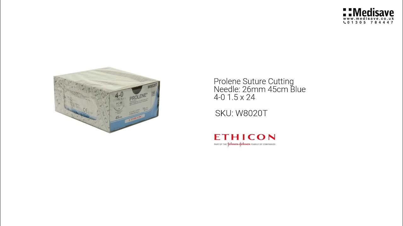 Prolene Suture Cutting Needle 26mm 45cm Blue 4 0 1 5 x 24 W8020T - YouTube