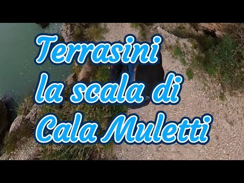 50a. Sicilia in camper Terrasini scala a strapiombo sul mare di Cala ...