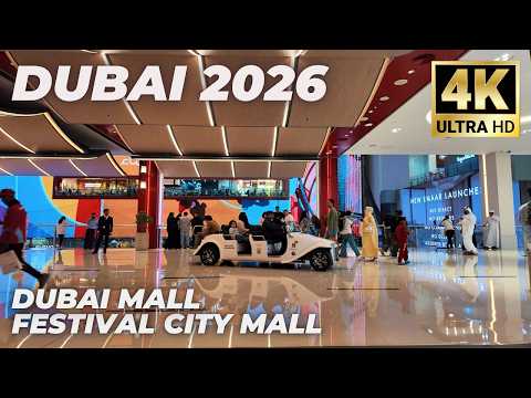 Dubai [4K] Dubai Mall & Dubai Festival City Mall – Full Walking Tour 2026 🇦🇪   | Luxury Shopping
