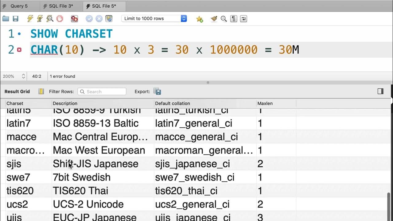 SQL #130 - Character Sets and Collations [By Mosh Hamedani] - YouTube