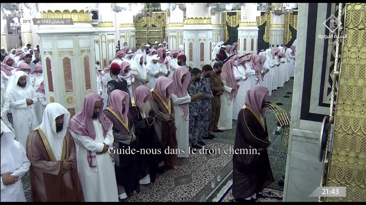 18th Ramadan 1443 Madeenah Taraweeh Sheikh Ahmad al Hudhaify - YouTube