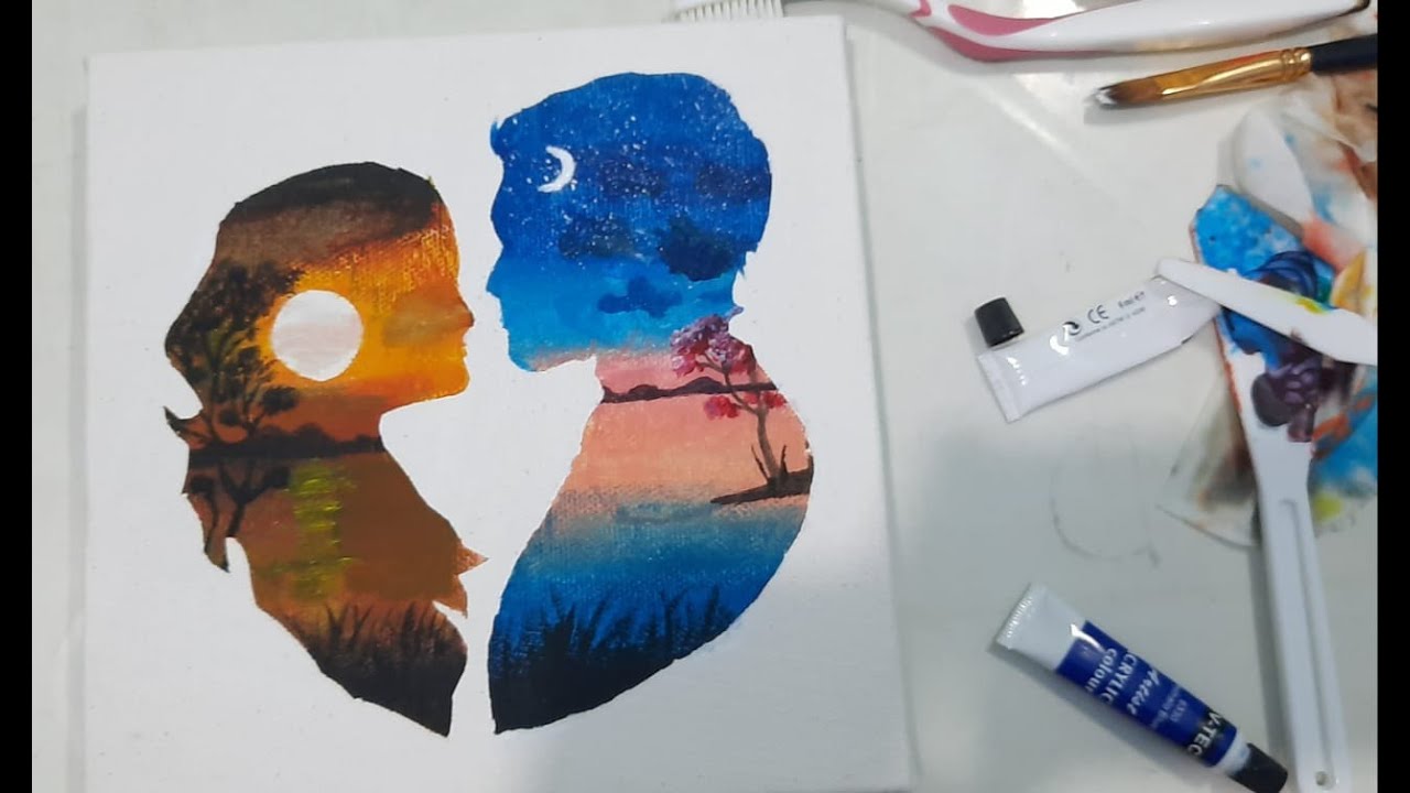 Melukis mudah | Easy acrylic painting - YouTube