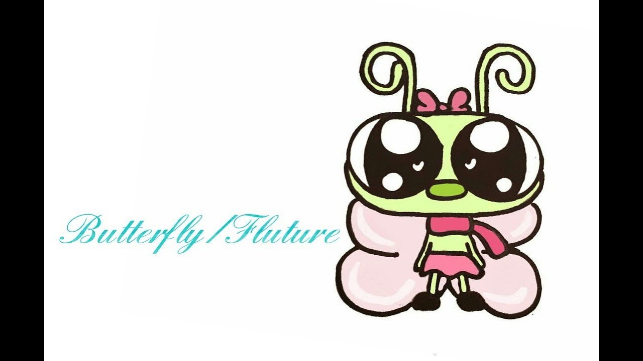 Cum sa desenati un fluturas/How to draw a cute butterfly/#1 - YouTube