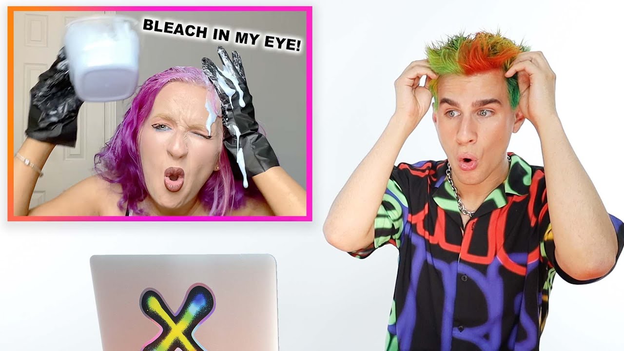 Hairdresser Reacts To Chaotic Bleach Fails - YouTube
