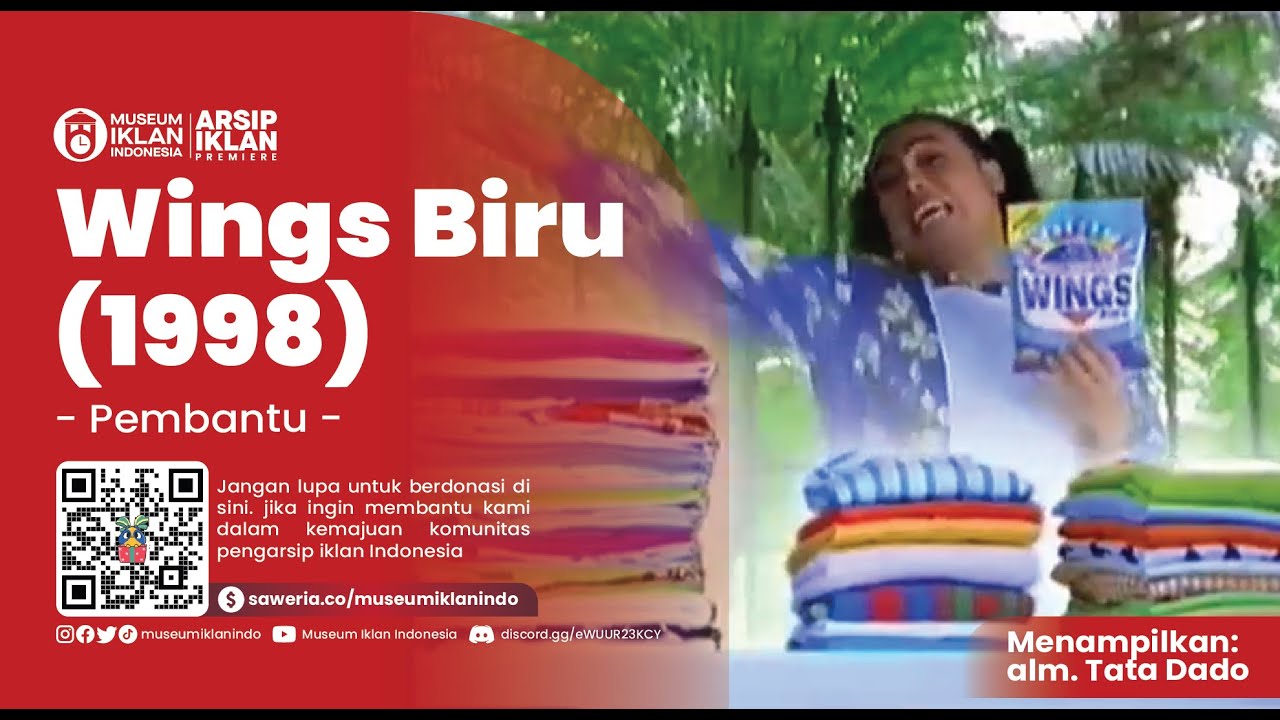 Iklan Wings Biru - Pembantu feat. Dewi Yuli & alm. Tata Dado (1998, 15s ...