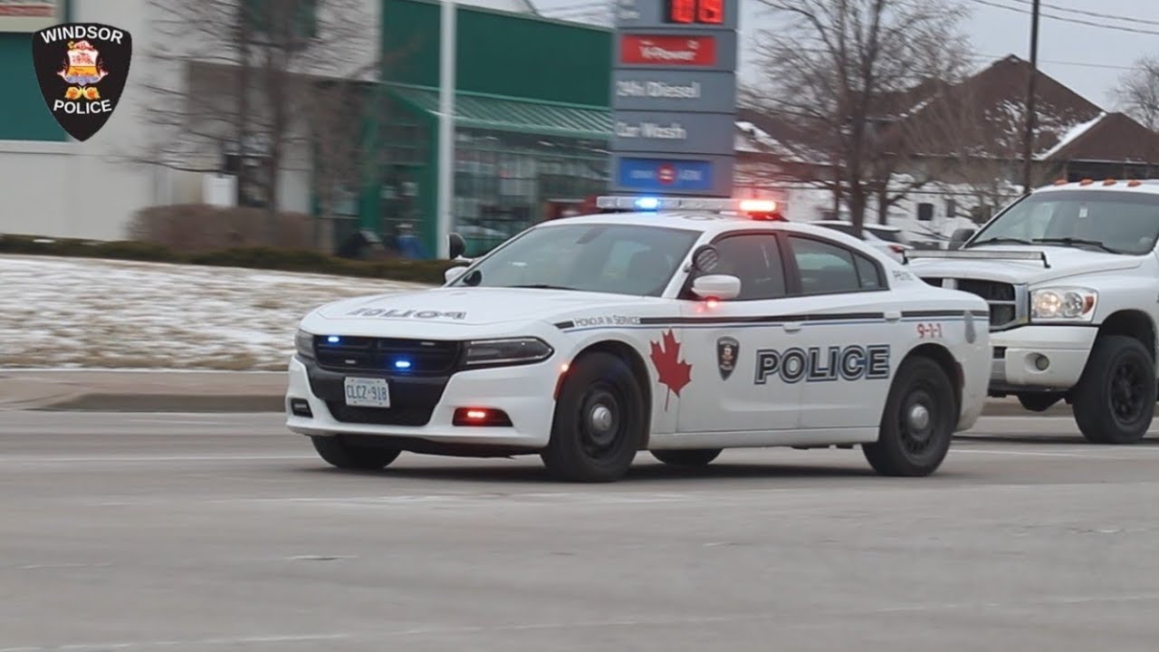 Responding - Windsor Police Dodge Charger With Lights - YouTube