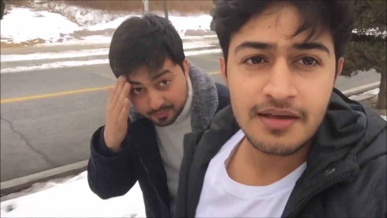 Snow Fall in south korea pakistani boys Vlog - YouTube