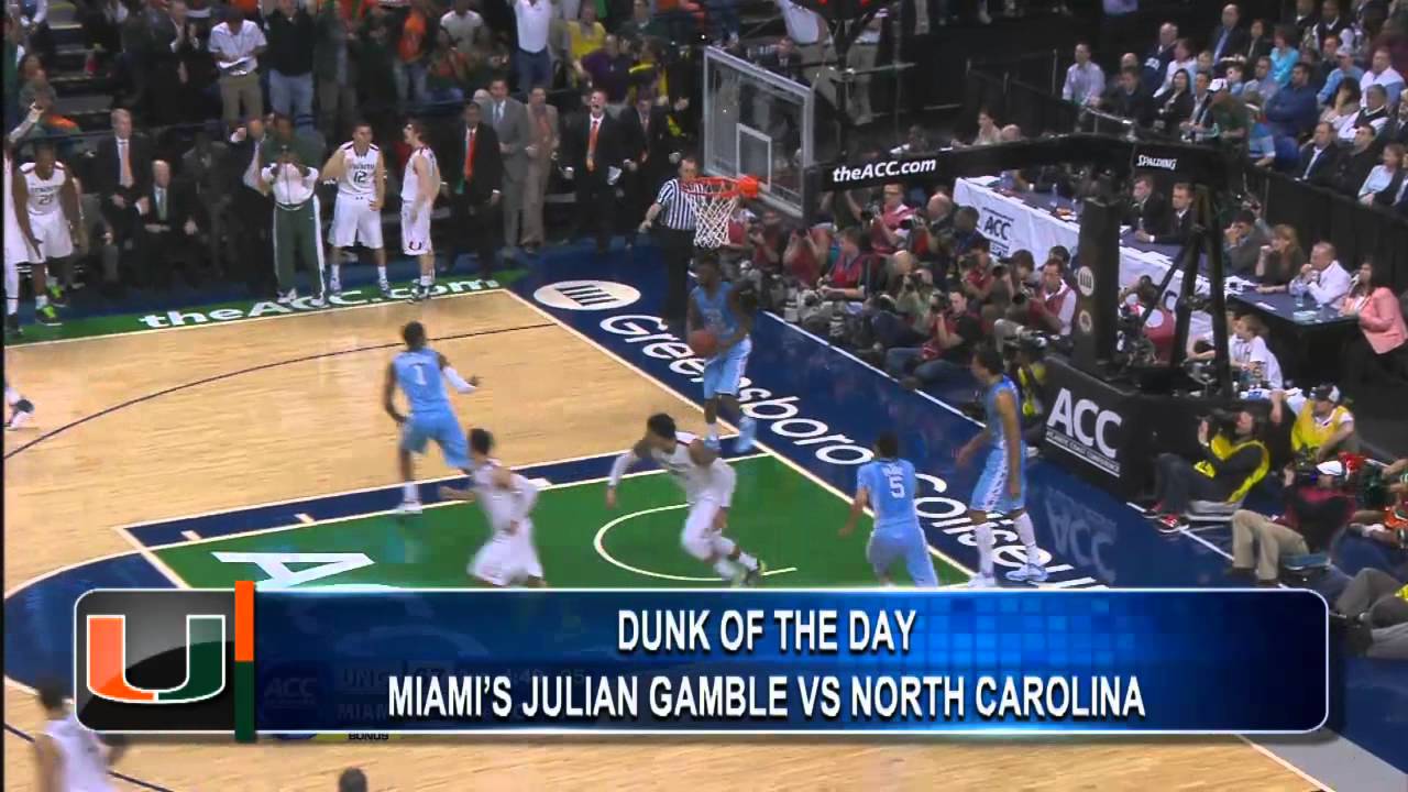 Ruby Tuesday Dunk of the Day | Miami's Julian Gamble Two-Handed Dunk ...