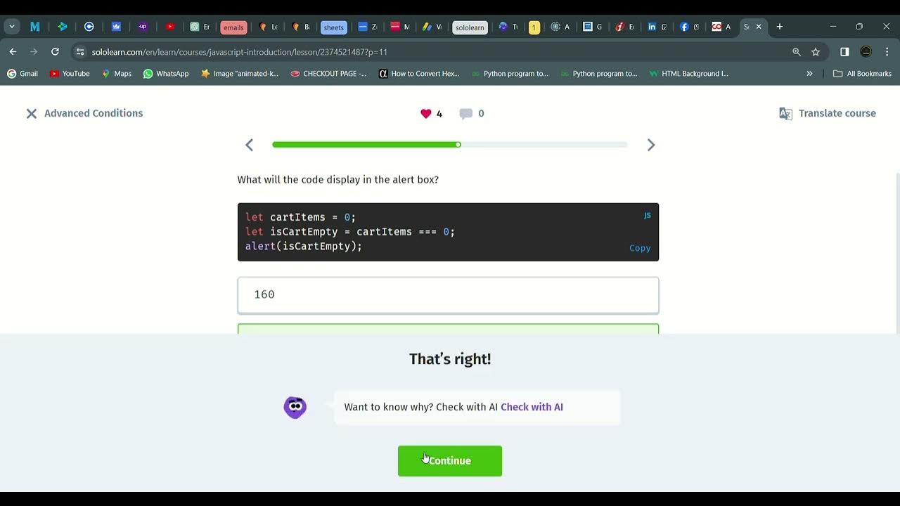 25 Advanced Conditions Introduction To Javascript Sololearn Youtube