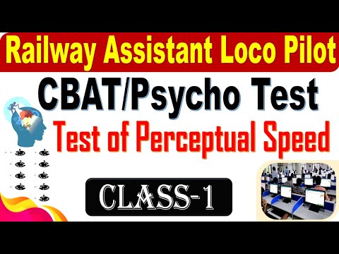 Test of Perceptual Speed Class-1 | Railway ALP CBAT/Psycho Exams ...