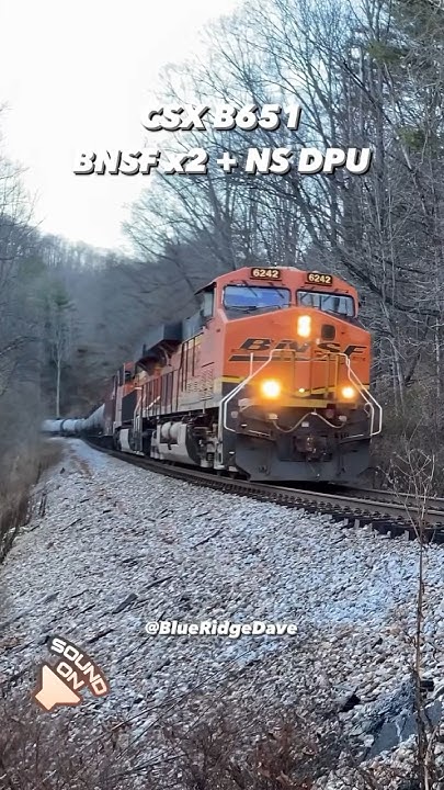 CSX B651 with Duo BNSF + a Norfolk Southern DPU #csx #bnsf #norfolksouthern #railfan - YouTube