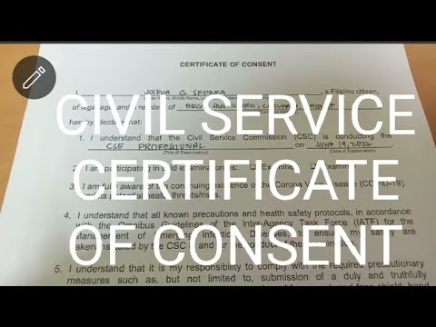 Paano mag fill up ng certificate of consent sa CS EXAM? - YouTube