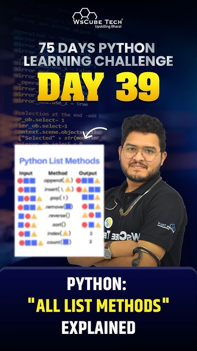 Python ALL LIST METHOD Explained (39/75Days🔥) #Shorts - YouTube