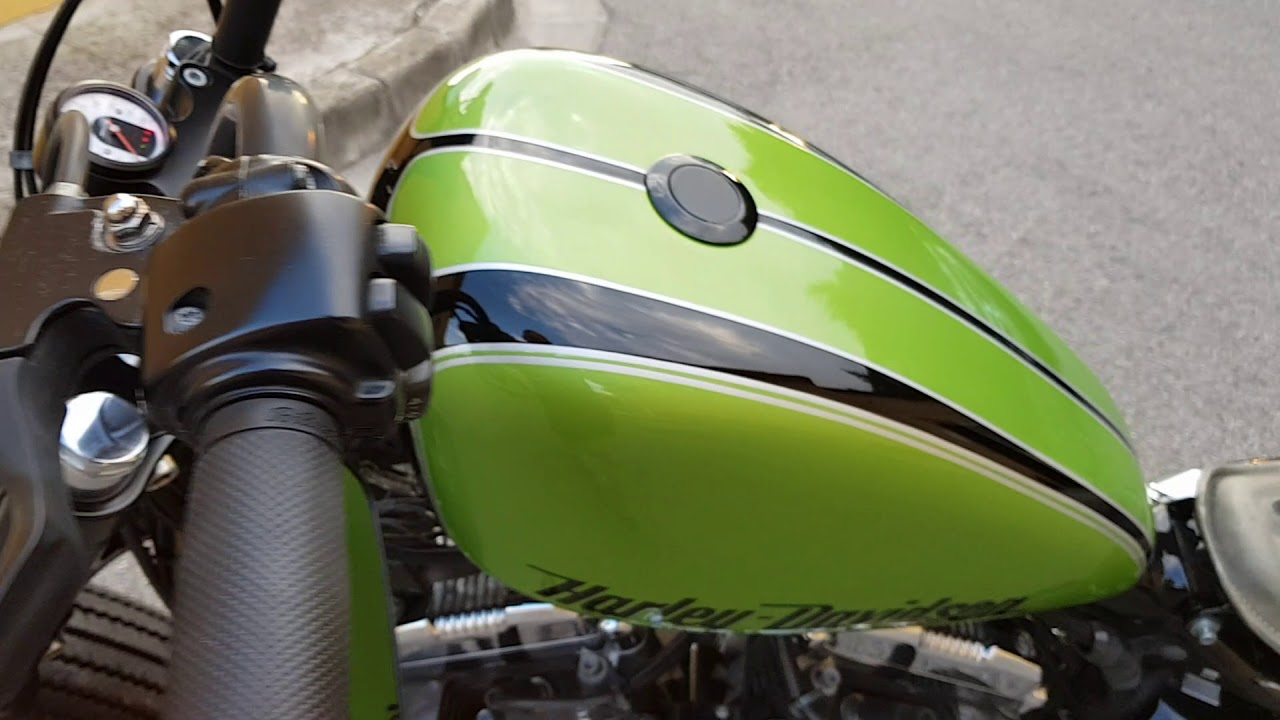 Harley DAVIDSON Sportster bobber 1200 Viper Green - YouTube