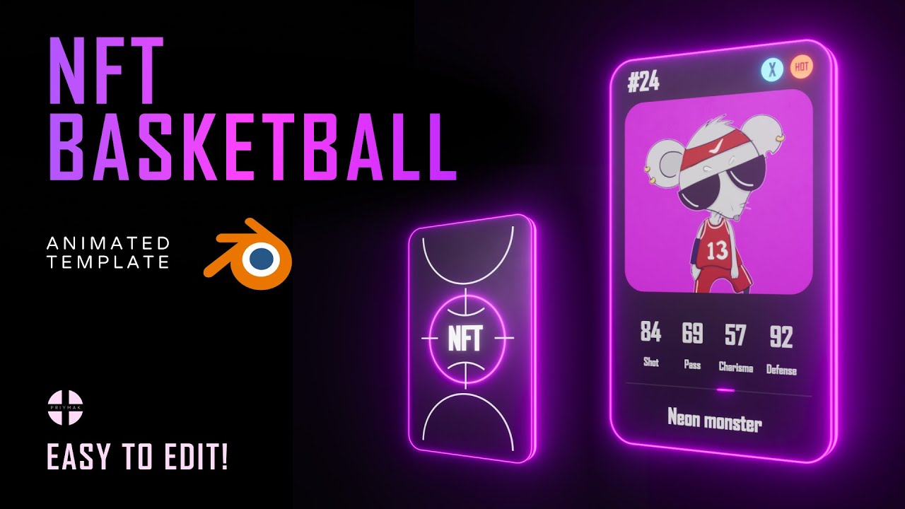 NFT Basketball card Blender template (Eevvee) (.blend file) - YouTube