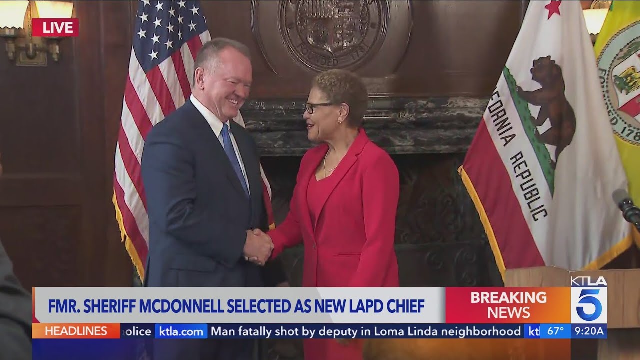 News conference: Mayor Karen Bass introduces new LAPD Chief of Police ...