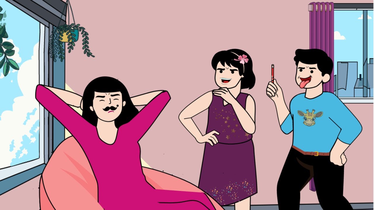 ঘাড়ত্যাড়া বান্দর পুলাপাইনরে পড়ানোর জ্বালা 😐🙄| bangla cartoon|samima ...