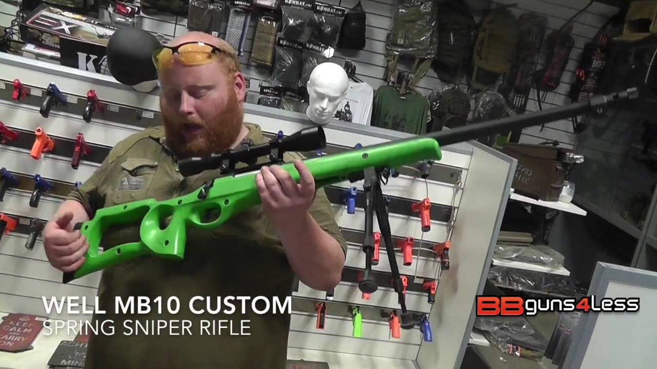 WELL MB10 SNIPER RIFLE AIRSOFT BB GUN REVIEW - YouTube