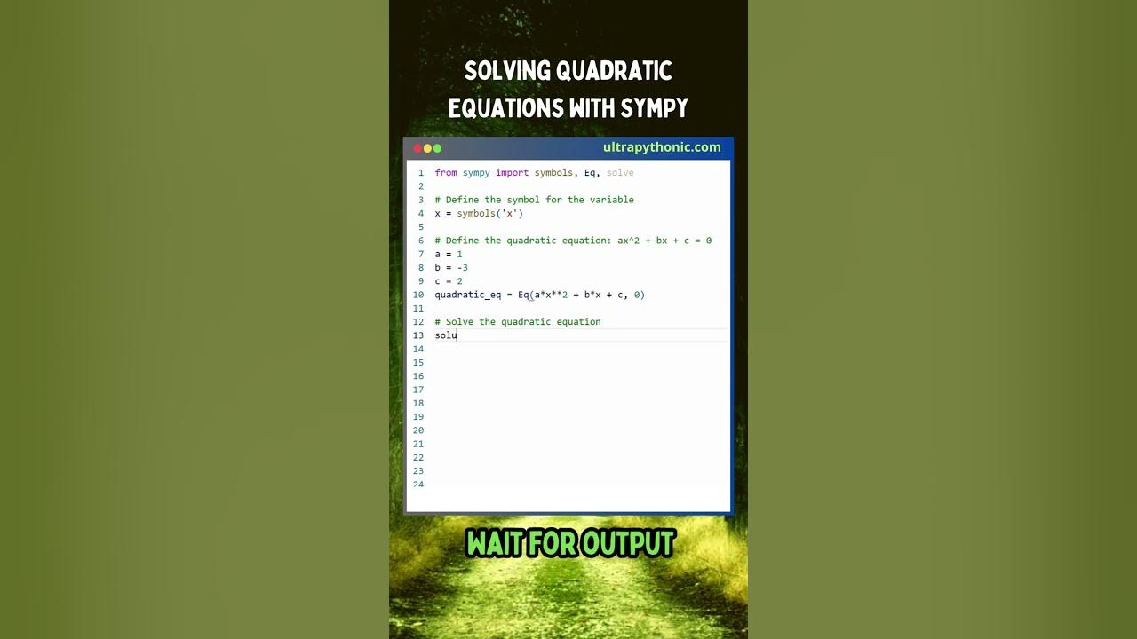 solve quadratic equations with python #coding #python #programming - YouTube