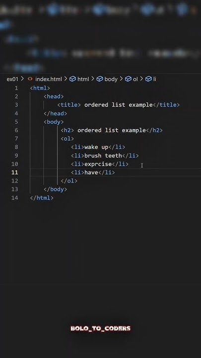 HTML Ordered List Explained in 15 Seconds! 🔥#viral #shorts #Bole_To_Coder - YouTube
