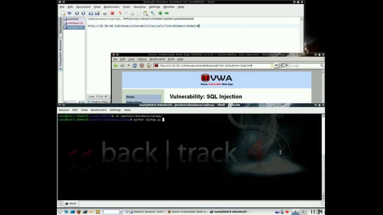 Damn Vulnerable Web App Sql Injection With Sqlmap Youtube 3842