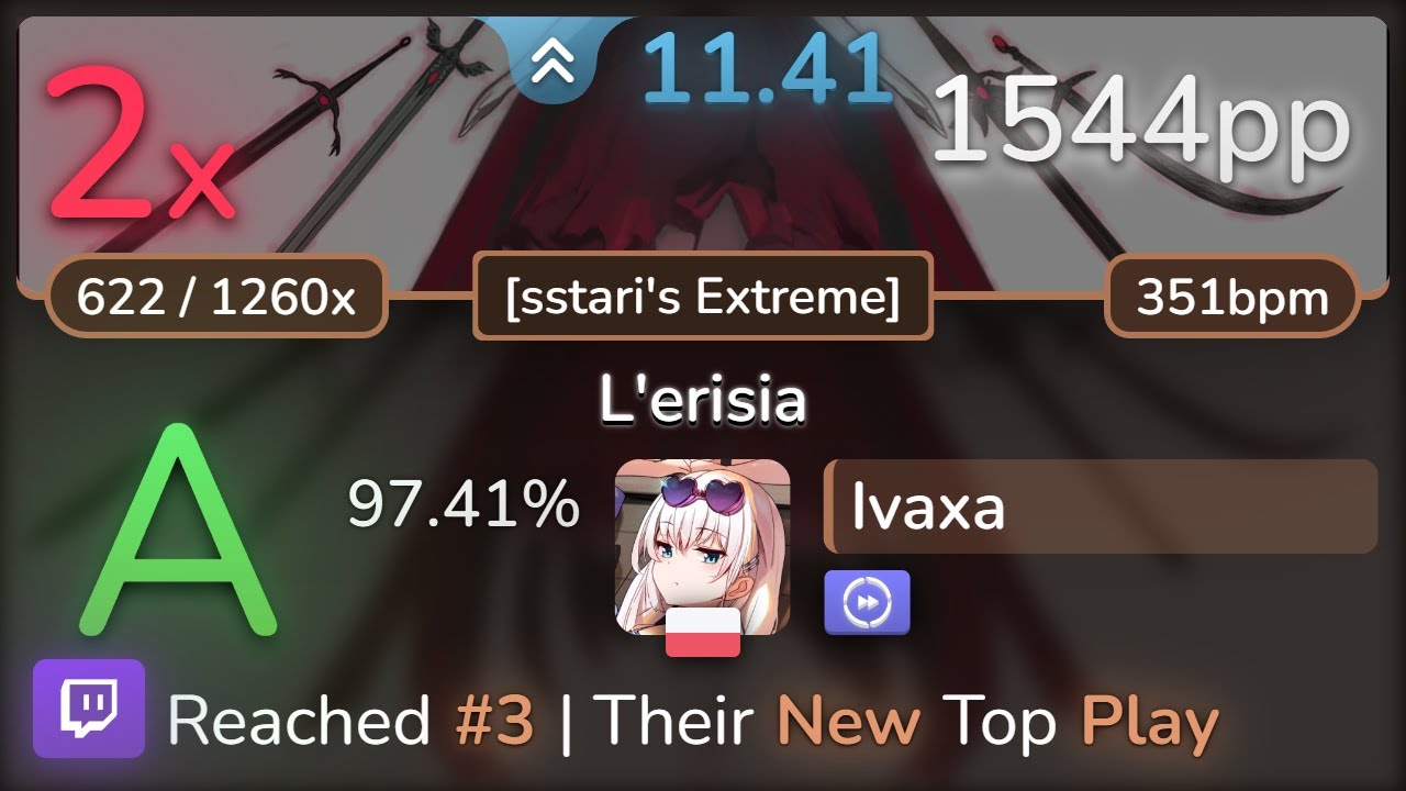 🔴 11.4⭐ Ivaxa | Zektbach - L'erisia [sstari's Extreme] +DT 97.41% ...
