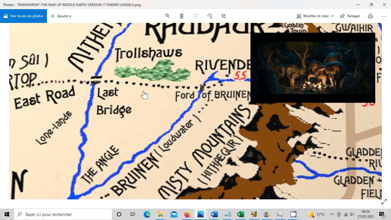 TROLLSHAWS lotr hobbit Easy find the position on the Map of Middle ...