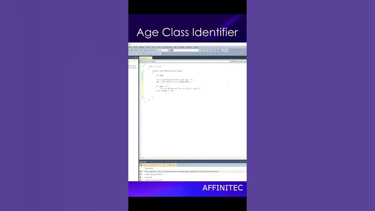 Age Class Identifier - C# Console Application - YouTube