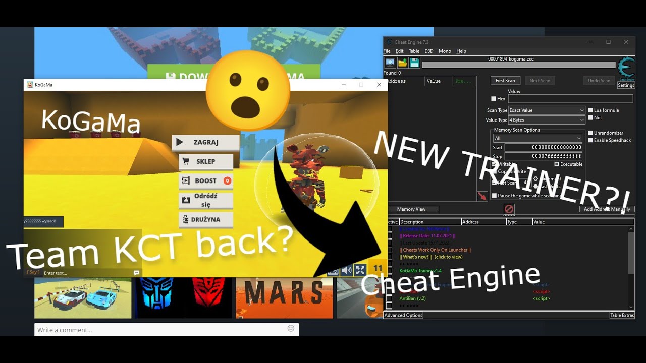 || Team KCT || KoGaMa New Trainer v1.4 || Cheat Engine - YouTube
