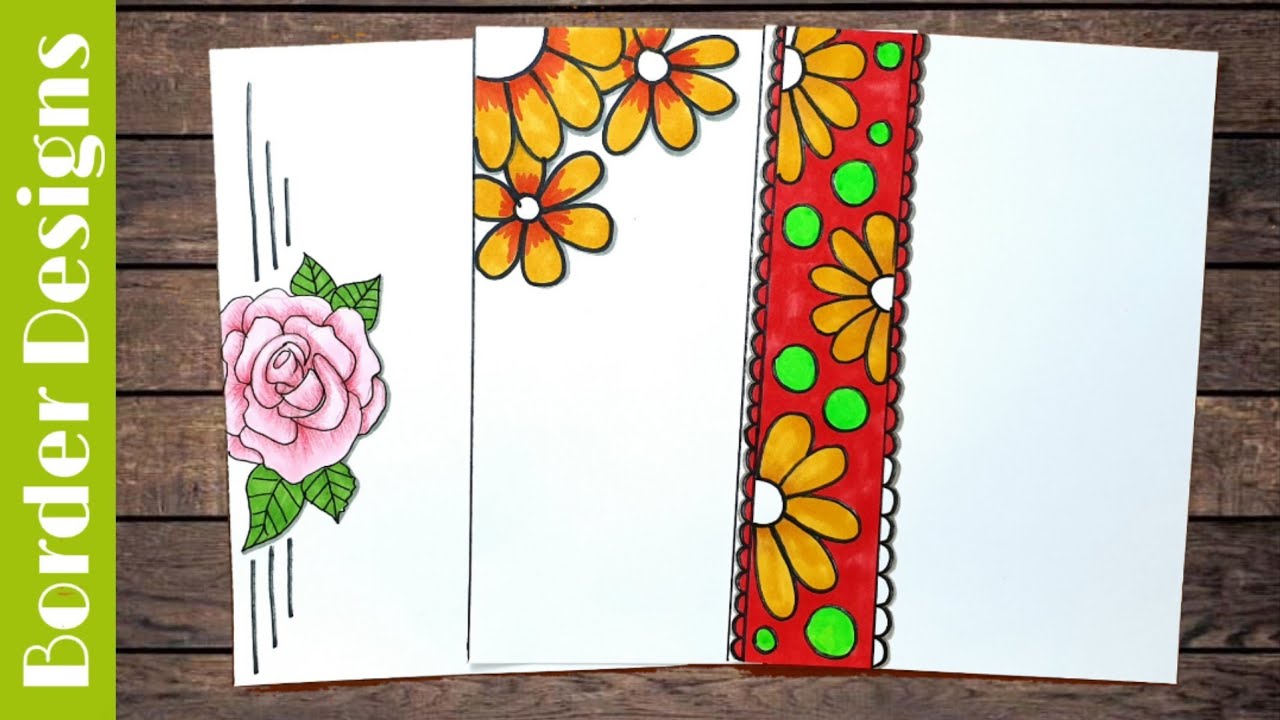 Border Design on Paper | Front Page Design for Project | Easy Border ...