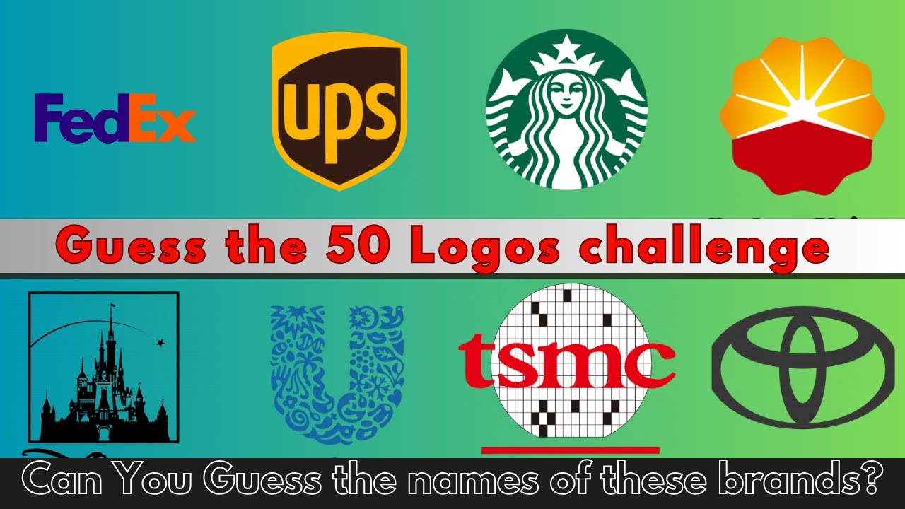 Guess the 50 logos challenge - YouTube