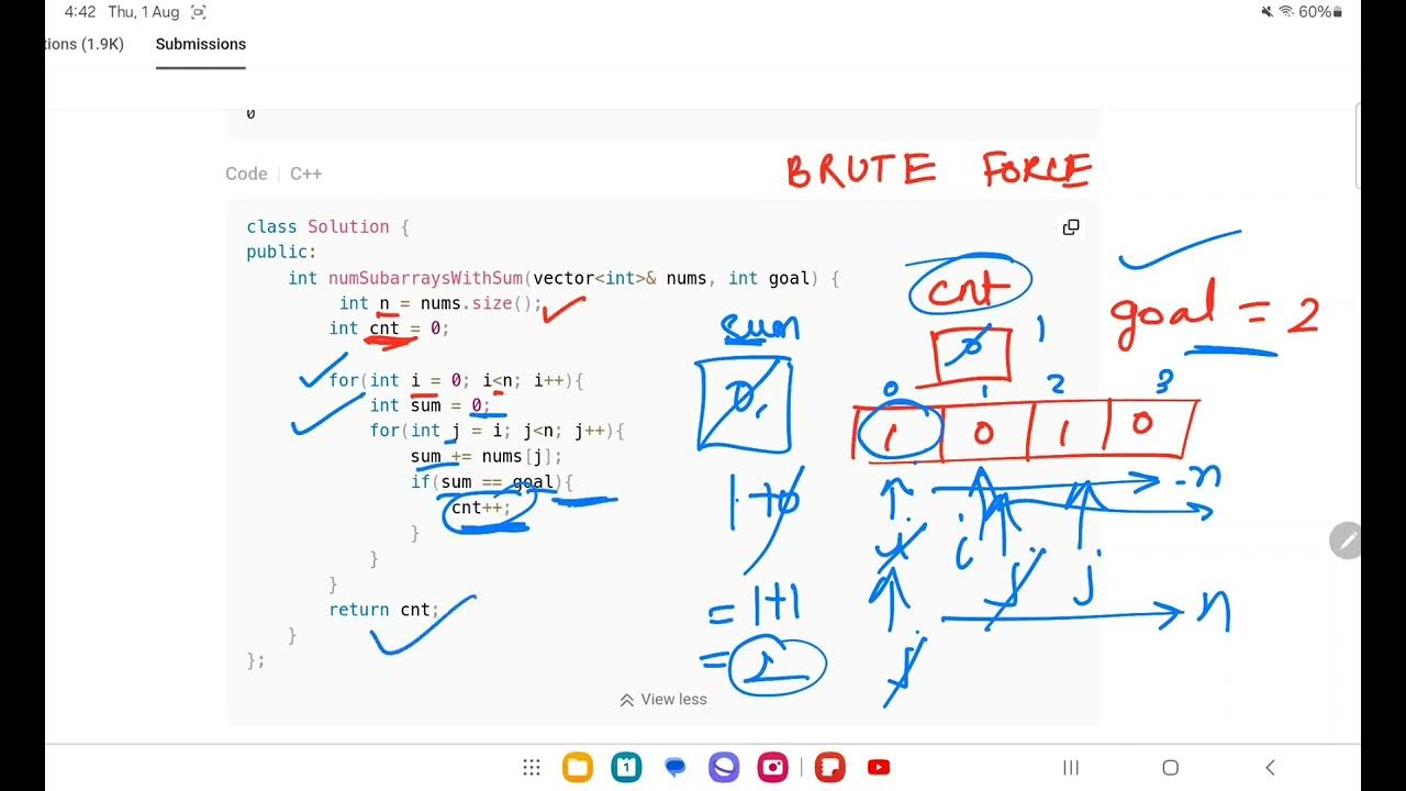 LEETCODE 930. | BINARY SUBARRAY SUM | STRIVER A2Z | SLIDING WINDOW | MAP - YouTube
