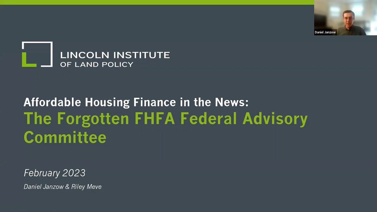 The Forgotten FHFA Federal Advisory Committee - YouTube
