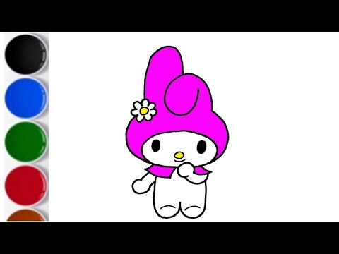 How to draw my melody💓💞 | Sanrio | melody colouring cute easy melody ...