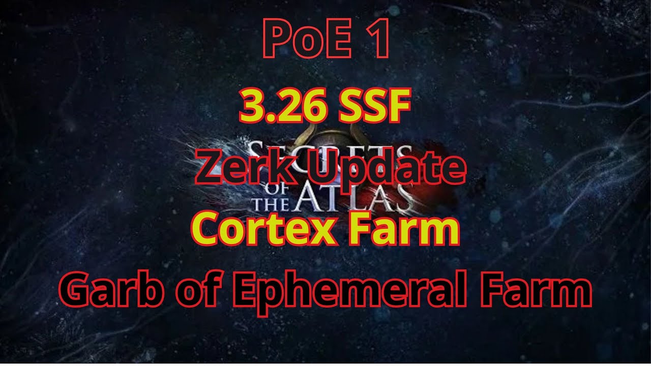 PoE 1 3.26 SSF. Prisão de Cortex Até Pegar Minha Garb of Ephemeral ...