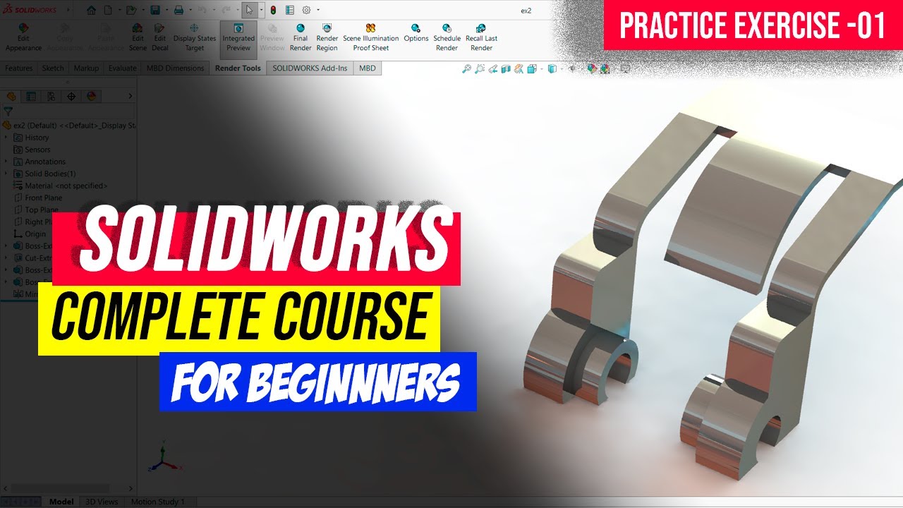SOLIDWORKS 2023 TUTORIALS FOR BEGINNERS [COMPLETE COURSE] ll PRACTICE ...