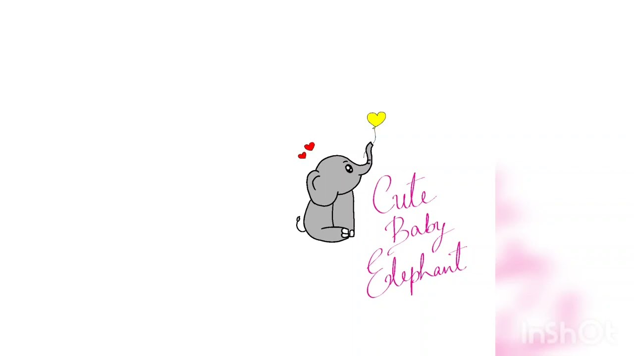 How to draw cute baby elephant for kids| Elephant Drawing| Easy ...