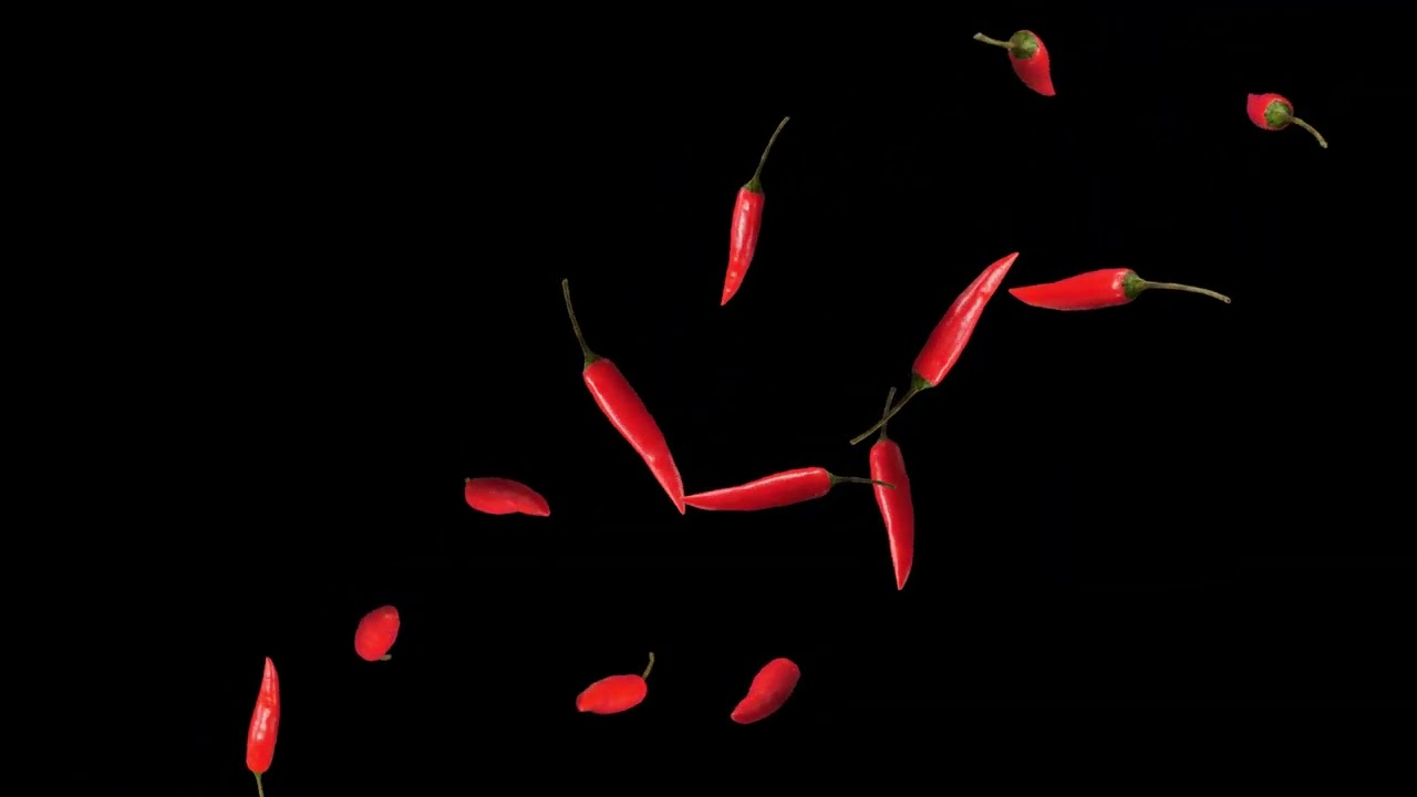 Free Stock Footage: Red chili falling with alpha channel - YouTube