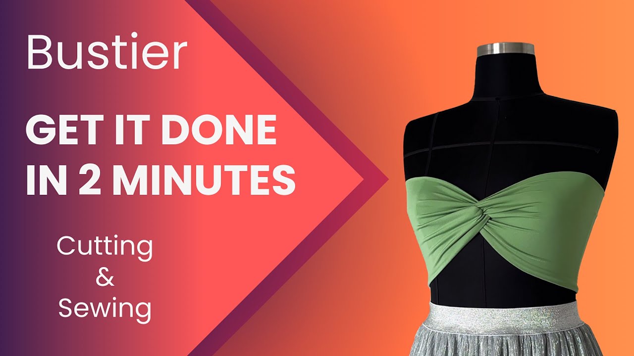 2 Minute Very Easy Patternless Bustier Cutting and Sewing - YouTube